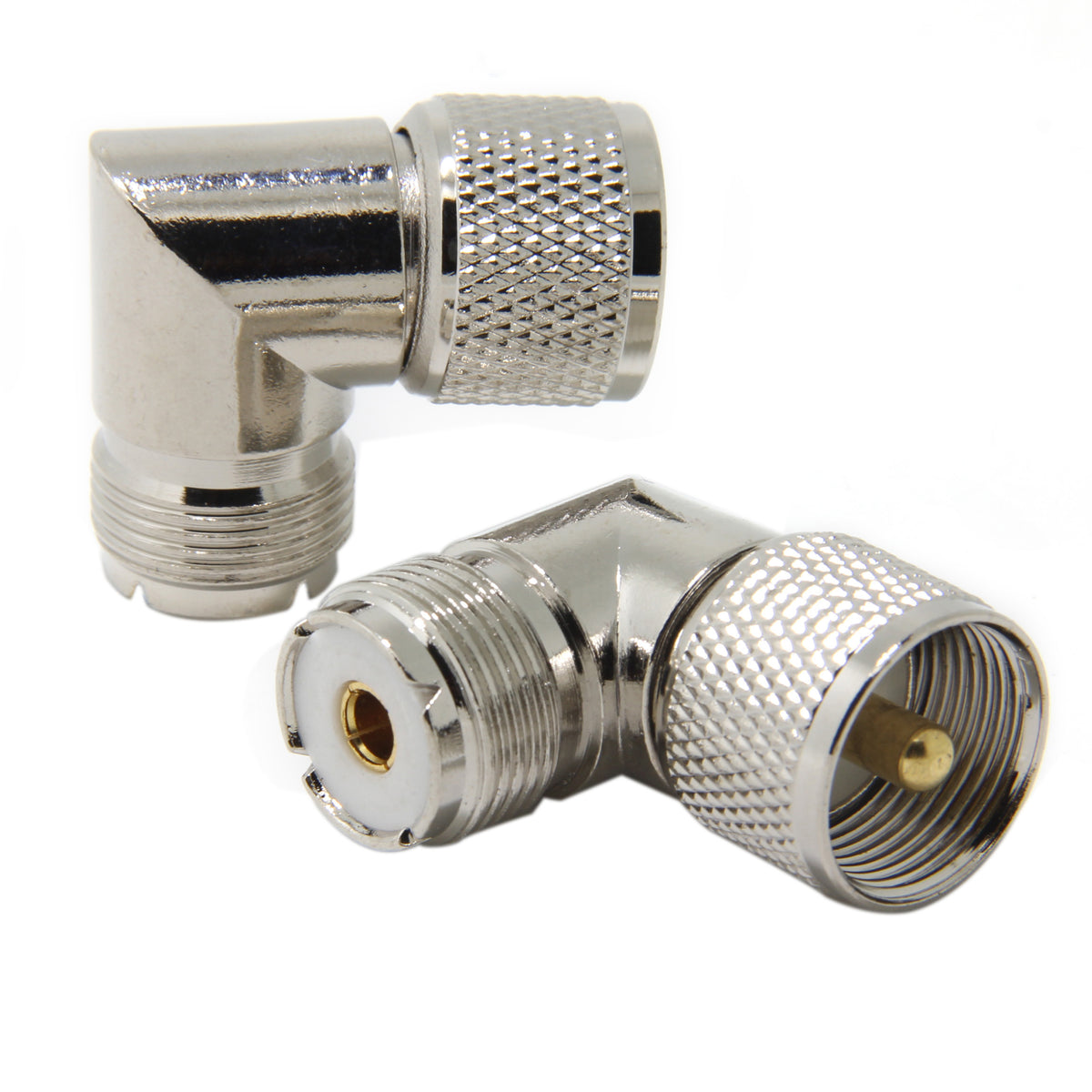 UHF PL-259 Male to UHF PL-259 Female L Shape Right Angle 90 Degree RF ...